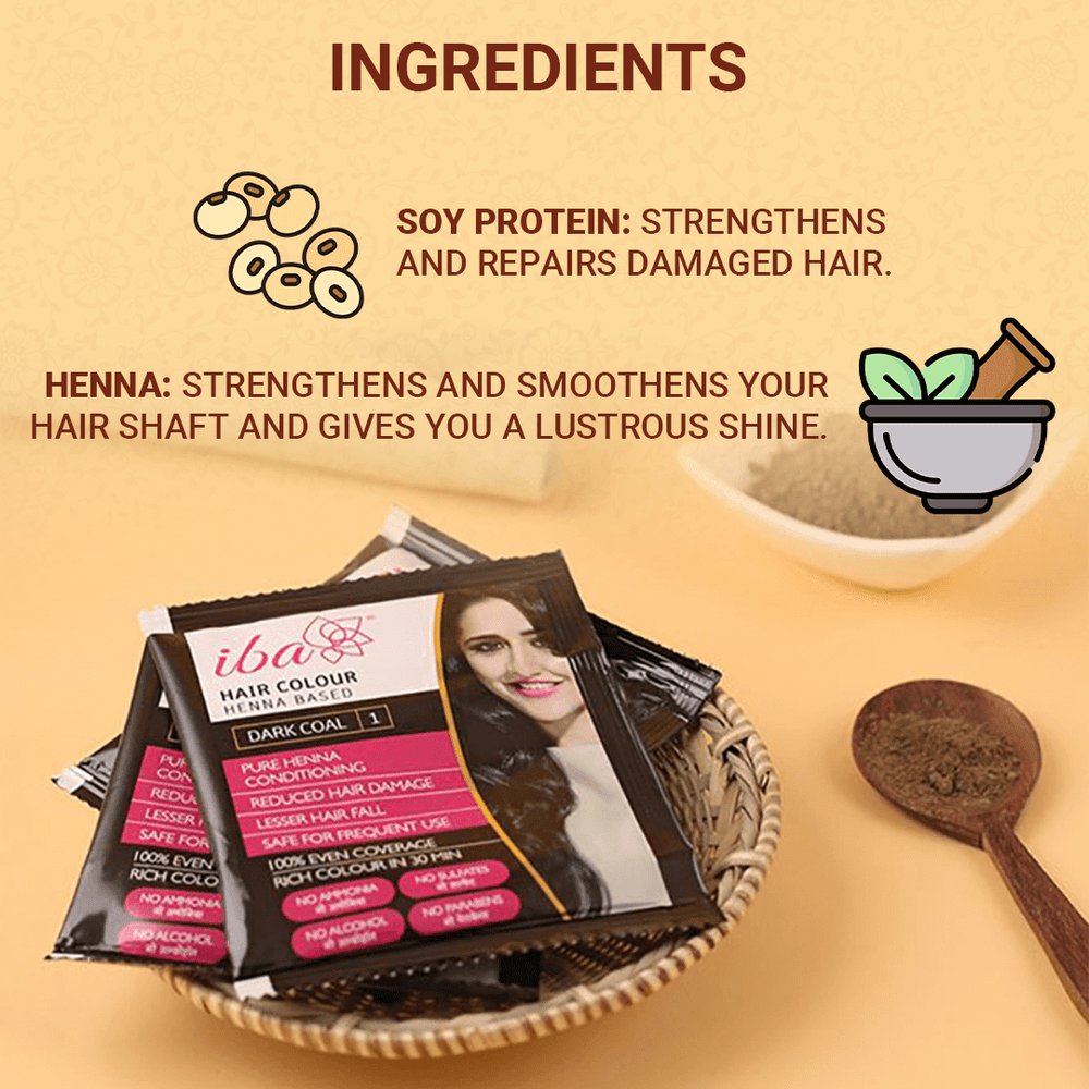 Buy Iba Dark Coal Hair Color | Henna Black Hair Dye Online