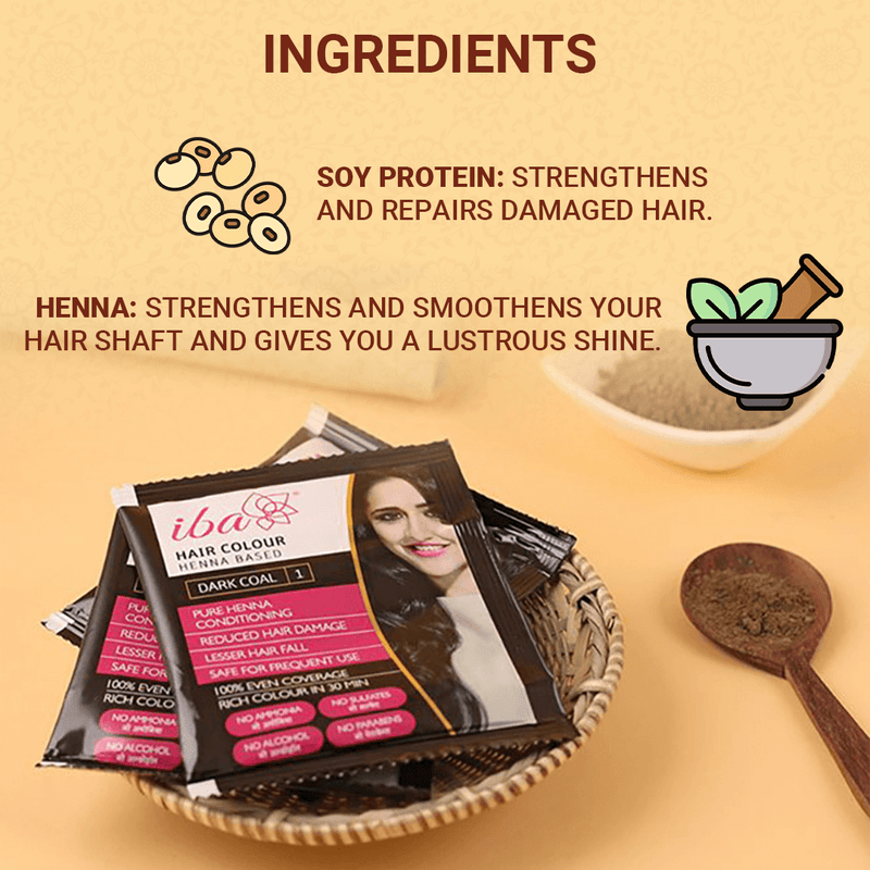 Buy Iba Dark Coal Hair Color | Henna Black Hair Dye Online