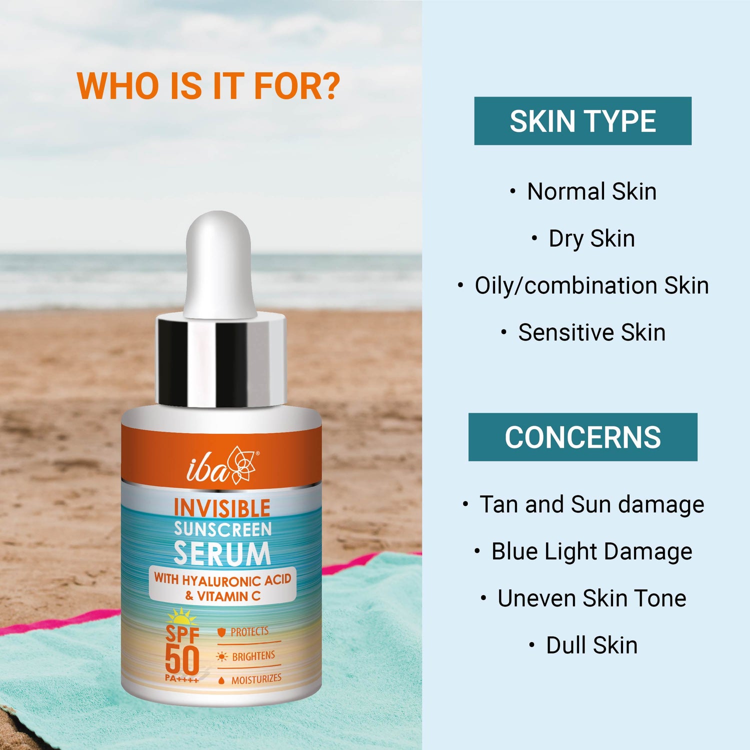 Buy Sunscreen Serum SPF 50 online at Best Price - Iba Cosmetics